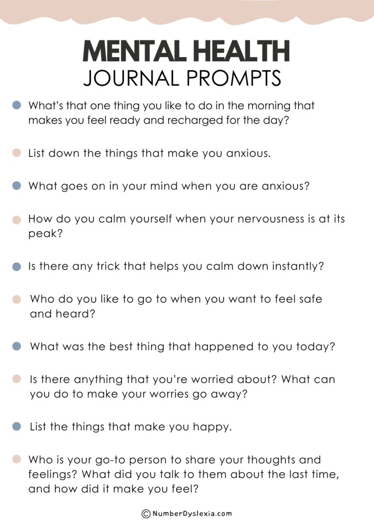 50 Journal Prompts for Mental Health - Number Dyslexia