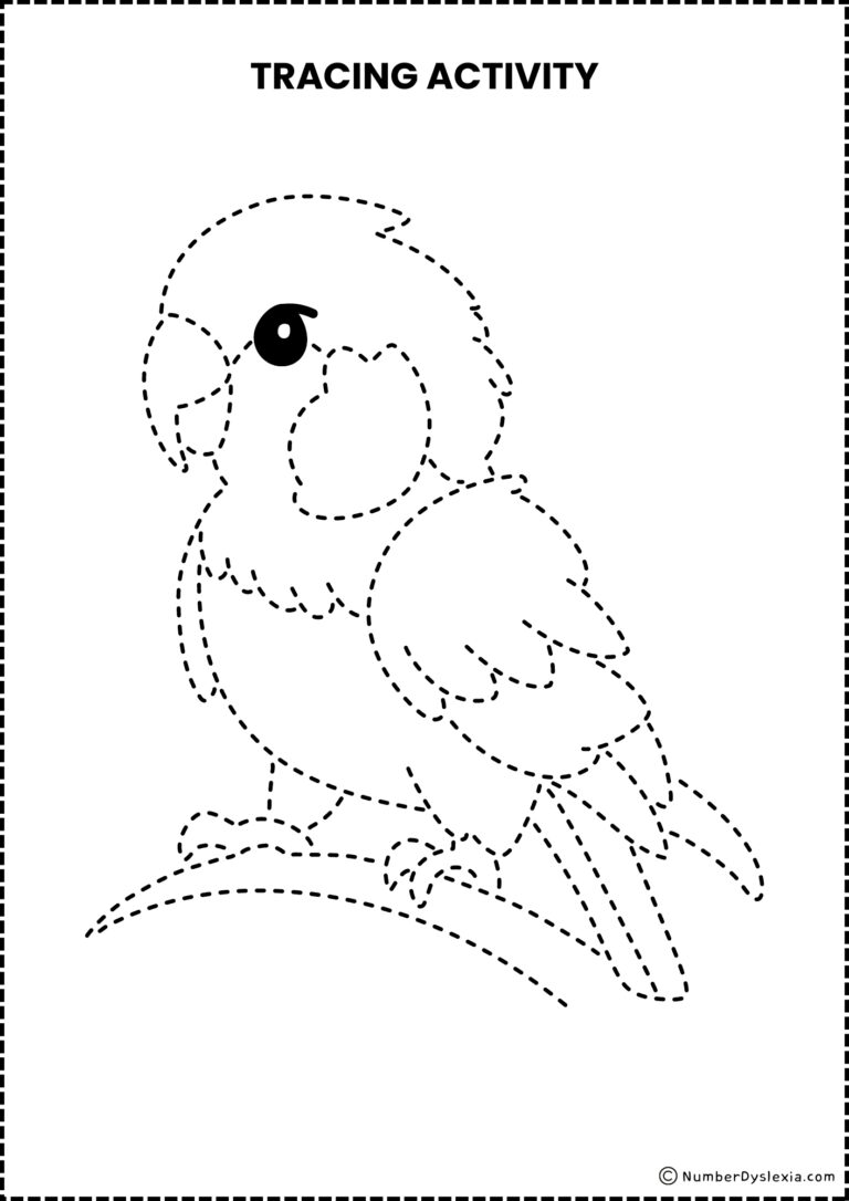 Printable tracing sheets for Preschoolers - Number Dyslexia