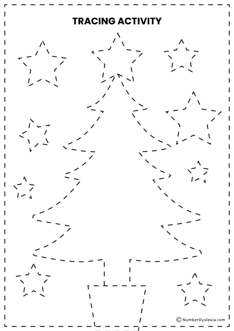 Printable tracing sheets for Preschoolers - Number Dyslexia
