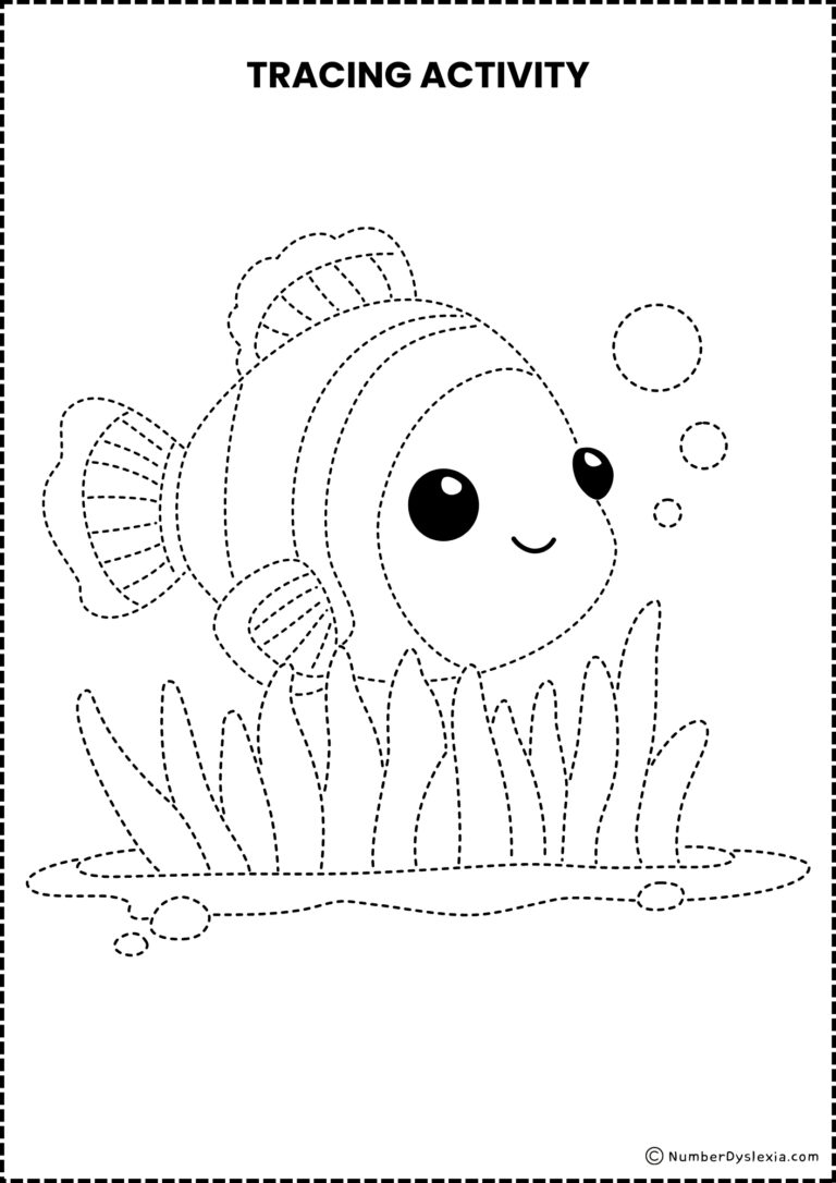 Printable tracing sheets for Preschoolers - Number Dyslexia