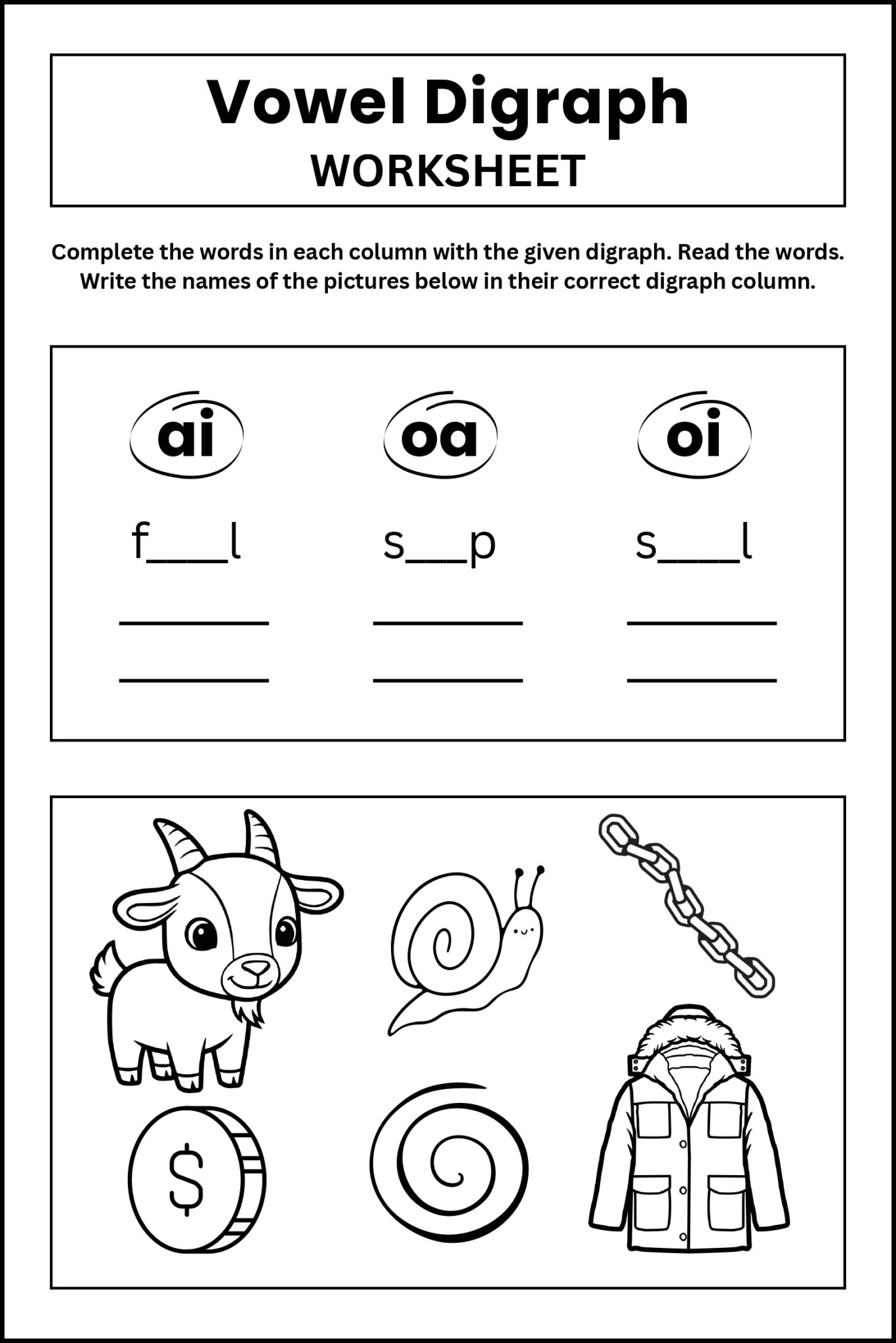 Vowel Digraph Worksheets for Young Learners - Number Dyslexia